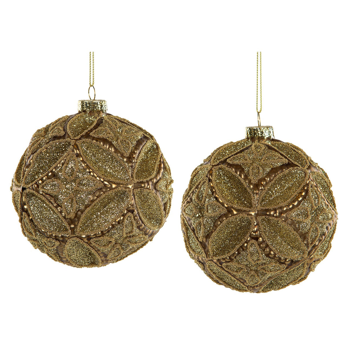 Julekule Gull, Glass 10cm - 2pk